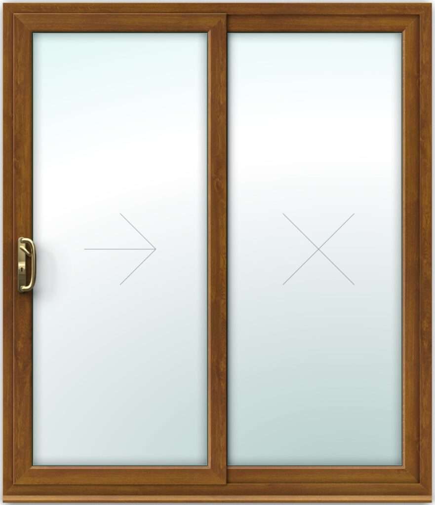 5ft uPVC Golden Oak Sliding Patio Door - AWM Windows and Doors