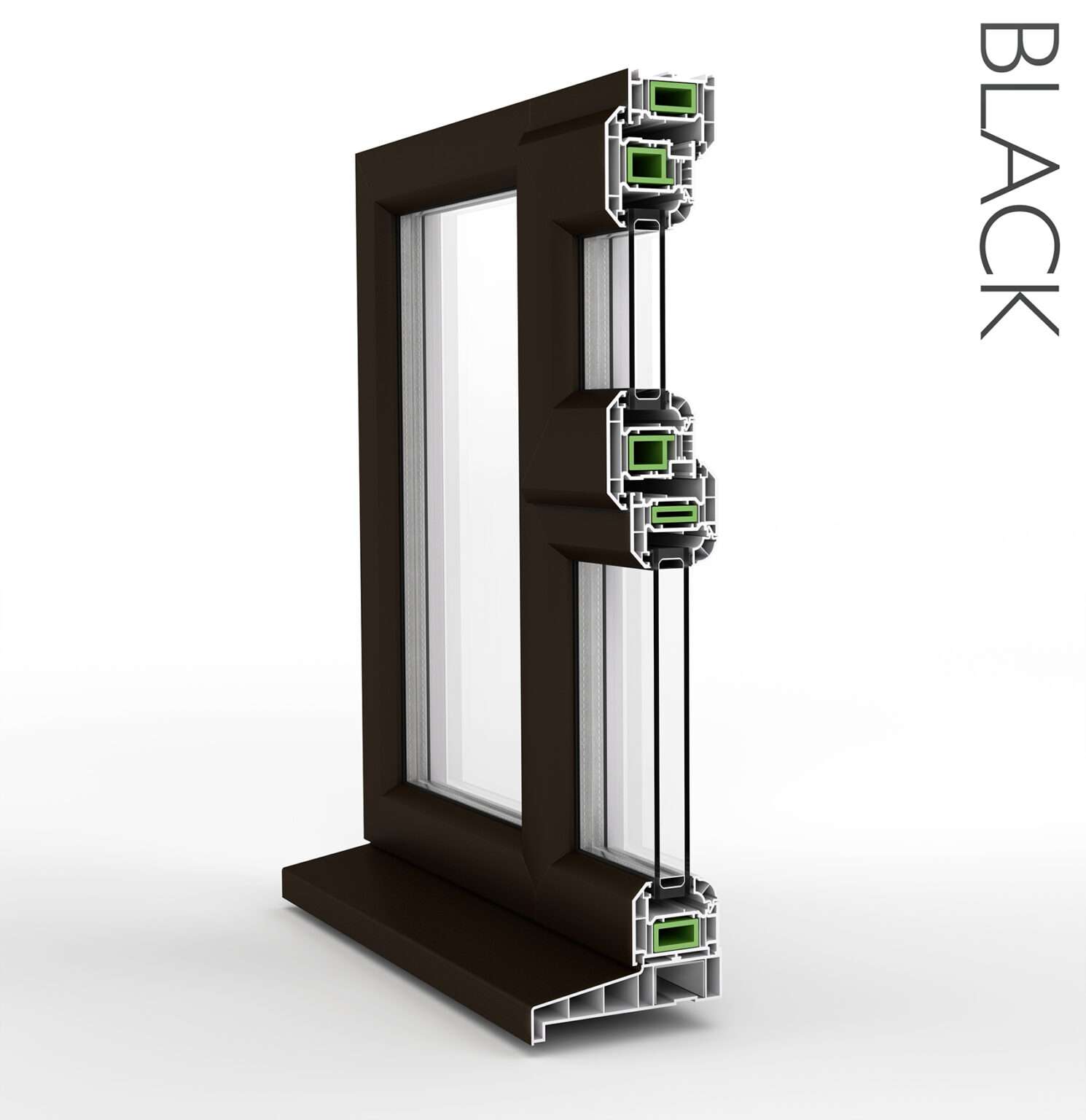 Offset Black French Doors - Made to Measure - AWM Windows and Doors