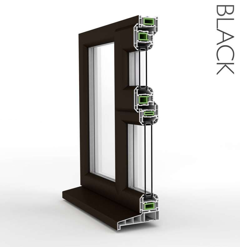 Offset Black French Doors - Made to Measure - AWM Windows and Doors